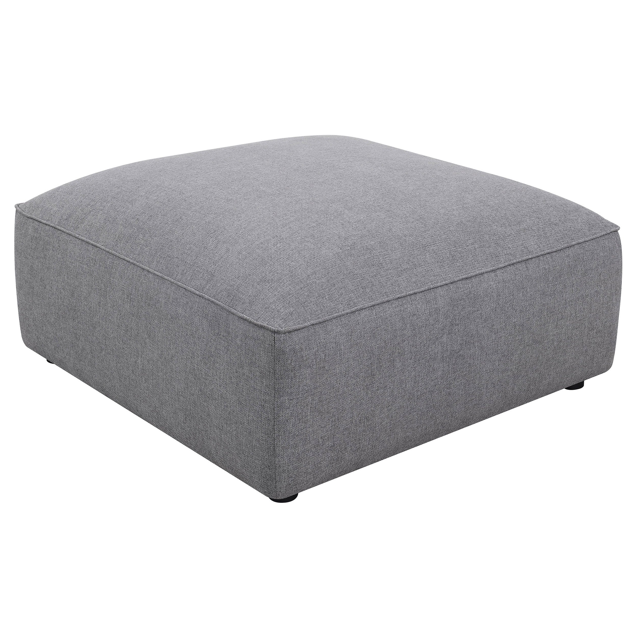 Jennifer Square Upholstered Ottoman Grey Romeo Juliet Furniture Warren MI